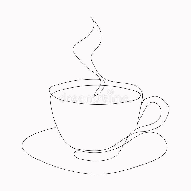 Continuous Line Art of Cup of Tea. Stock Vector - Illustration of ...