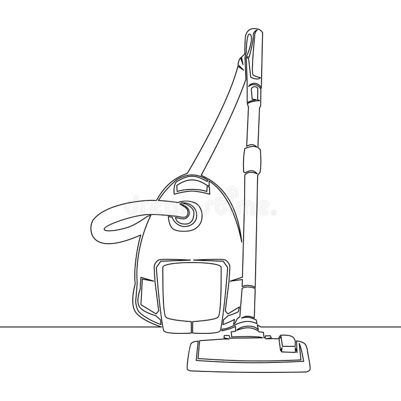 Continuous Line Art Drawing Vacuum Cleaner Concept Stock Vector ...