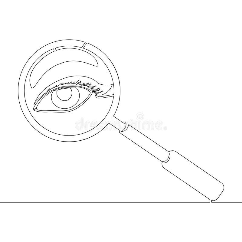 Magnifying Continuous Line Drawing Stock Illustrations – 98 Magnifying ...