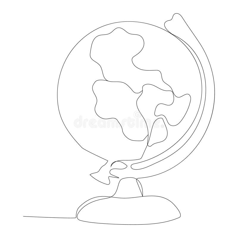 Continuous Line Globe Stock Illustrations – 2,868 Continuous Line Globe ...