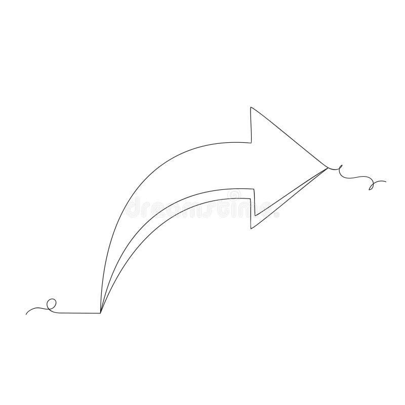 Continuous Line Art Hand Drawn Arrow Isolated Vector Illustration Stock ...