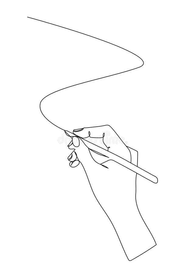 Continuous Line Art of Hand Writing with Pencil. Stock Vector ...