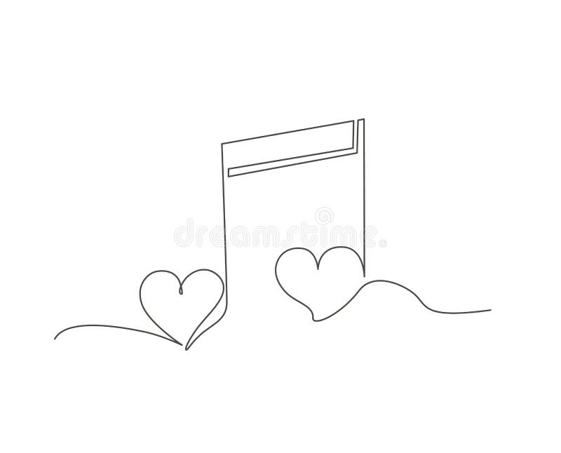 Music Notes One Line Stock Illustrations – 202 Music Notes One Line ...