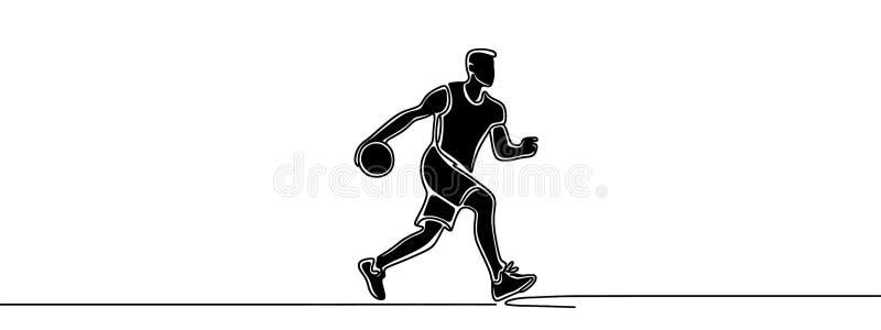 Basketball Player Silhouette One Line Stock Illustrations – 243 ...