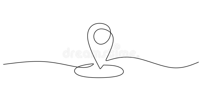 Continuous Line Art of an Online Map on Paper. Symbolizes Direction ...