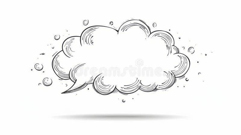 Continuous Line Art Speech Bubble Drawing with Decorative Details Stock ...