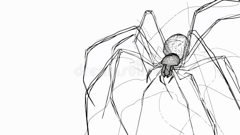 Elegant Minimalist Spider Continuous Line Art in Black Stock Vector ...