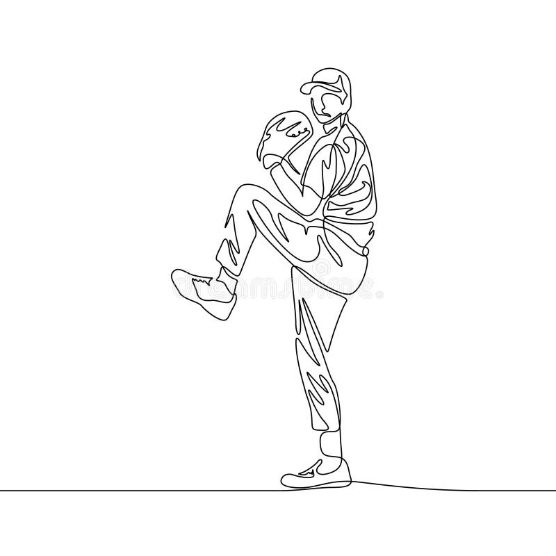 Throw Ball Continuous Line Drawing Stock Illustrations – 145 Throw Ball ...