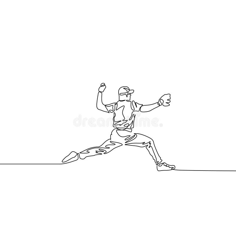 Throw Ball Continuous Line Drawing Stock Illustrations – 145 Throw Ball ...