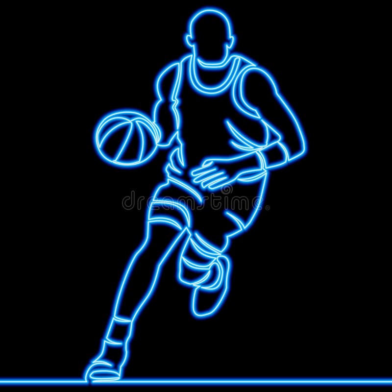 Continuous Line Drawing of Basketball Player. One Line Art Vector ...