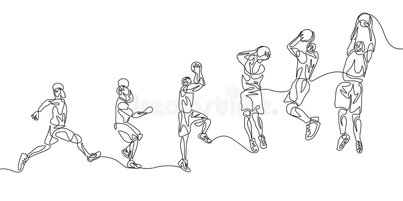 Men Basketball One Line Drawing Stock Illustrations – 49 Men Basketball ...