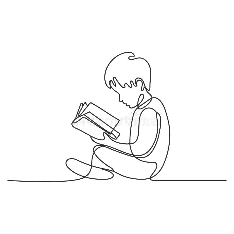 One Line Drawing Person Studying Stock Illustrations – 423 One Line ...