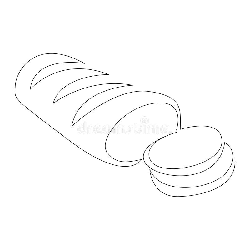 Continuous Line Bread. Vector Line Art. Bakery Product for Logo ...