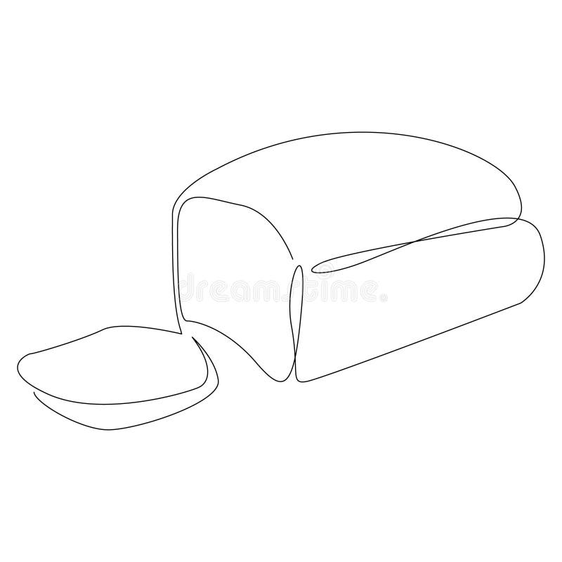 Continuous Line Bread. Vector Line Art. Bakery Product for Logo ...
