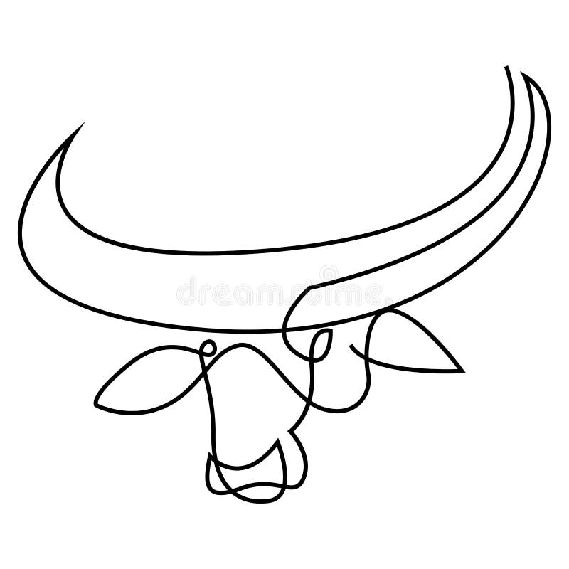 Bull Continuous Line Outline Stock Illustrations – 339 Bull Continuous ...