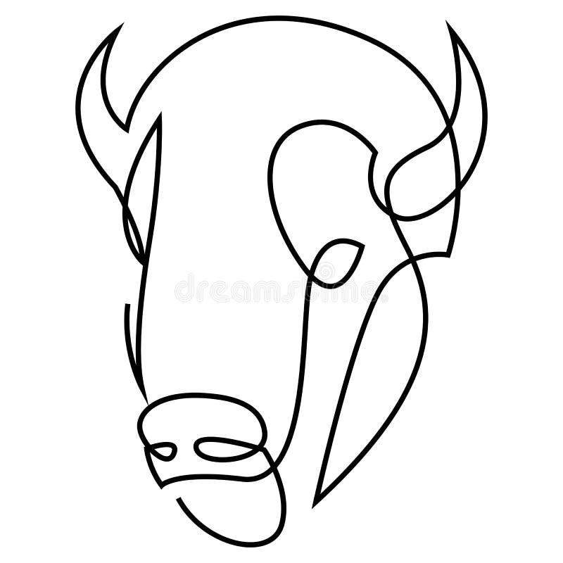 Bull Continuous Line Outline Stock Illustrations – 339 Bull Continuous ...