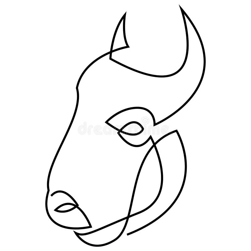 Bull Continuous Line Outline Stock Illustrations – 339 Bull Continuous ...