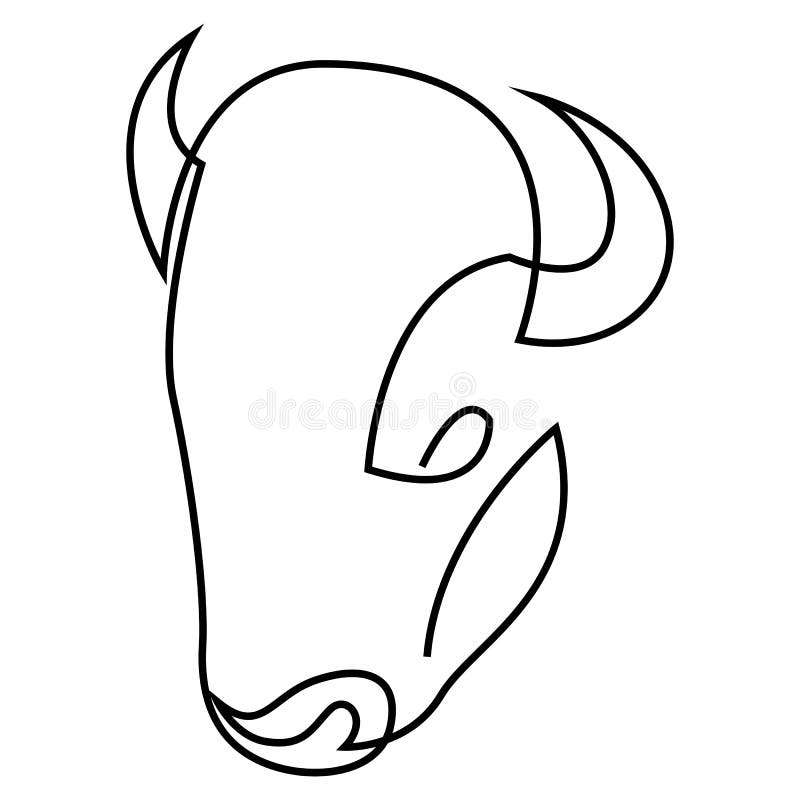 Continuous Line Bull Logo. Buffalo Single Line Vector Illustration ...