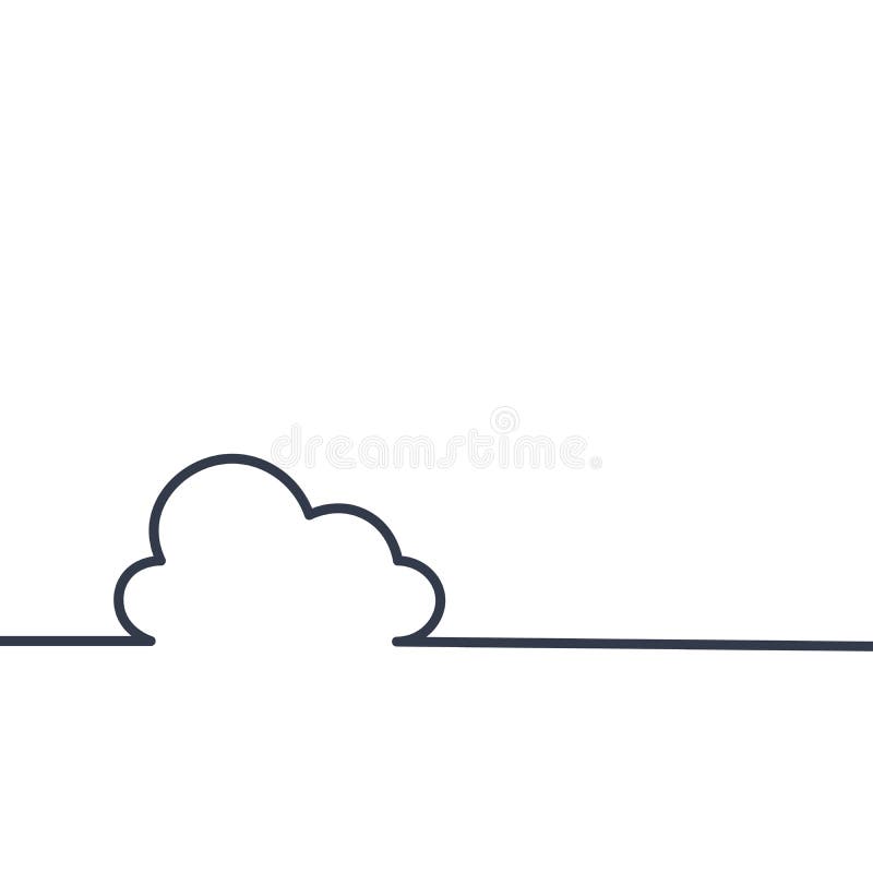 Continuous Line Cloud Drawing. Hand Drawing Style. for Your Web Site ...