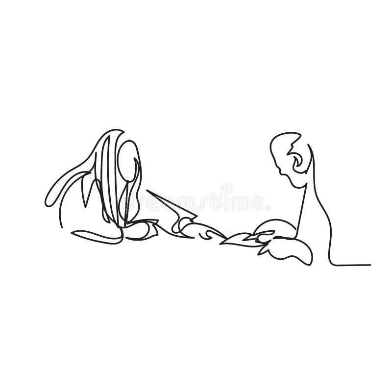 Continuous Line Conversation Stock Illustrations – 895 Continuous Line ...
