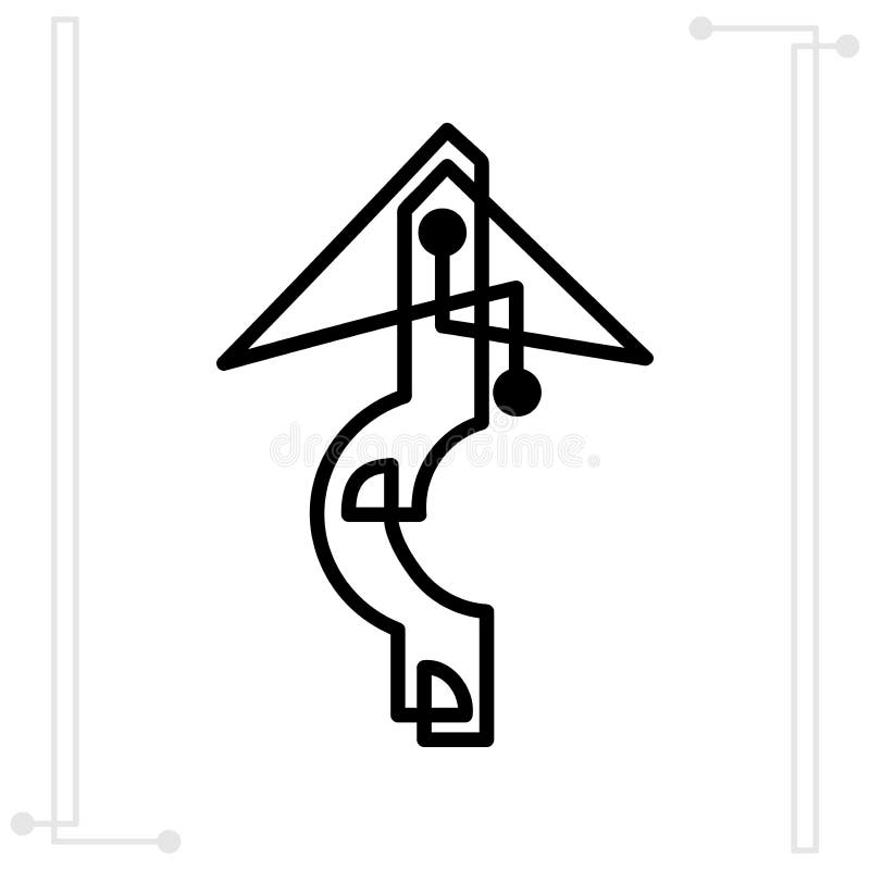 Arrow Symbol Created by a Straight Line Continuous Arrow Stock ...