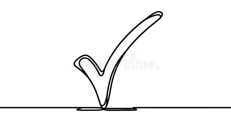 Continuous Line is Creating the Shape of a Check Mark Stock ...