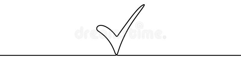 Continuous Line is Creating the Shape of a Check Mark Stock ...