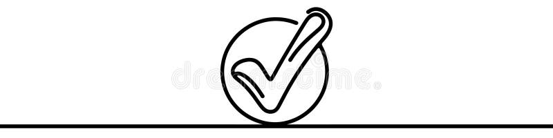 Continuous Line is Creating the Shape of a Check Mark Stock ...