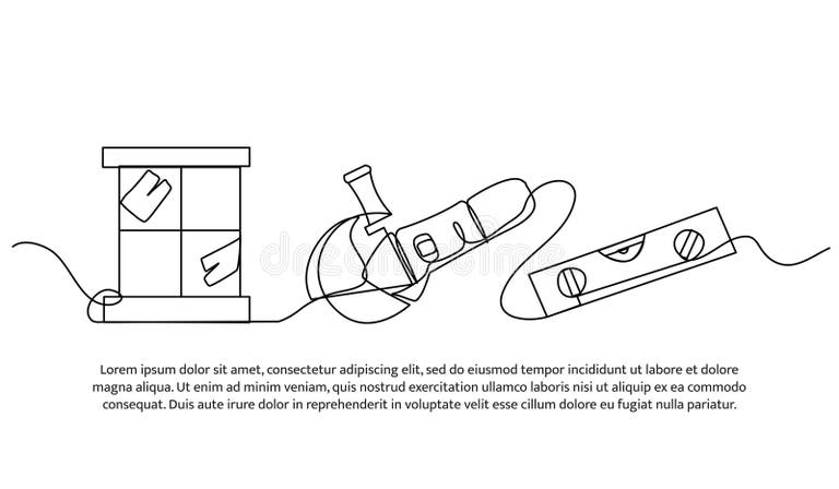 Continuous Line Design of Build Tool Stock Vector - Illustration of icon, advertising: 392335247