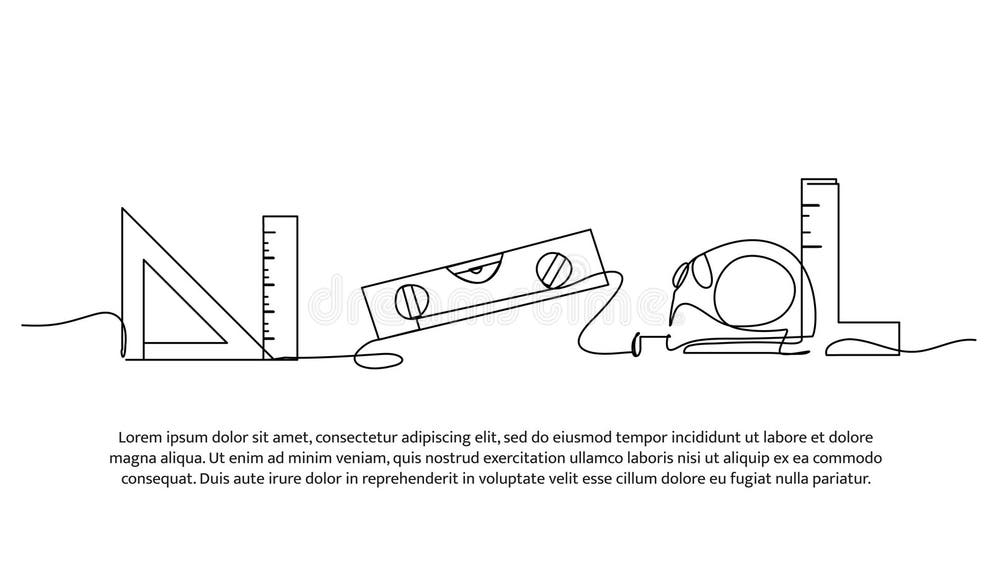 Continuous Line Design of Building Ruler Stock Vector - Illustration of ...