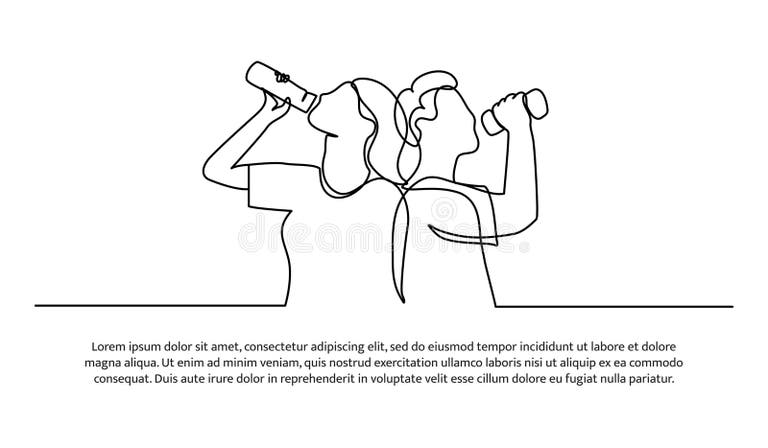 Drinking Water Continuous Line Stock Illustrations – 322 Drinking Water ...