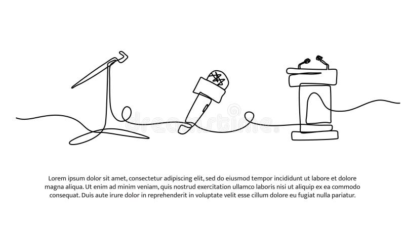 Continuous Line Drawing Mic Stock Illustrations – 445 Continuous Line ...