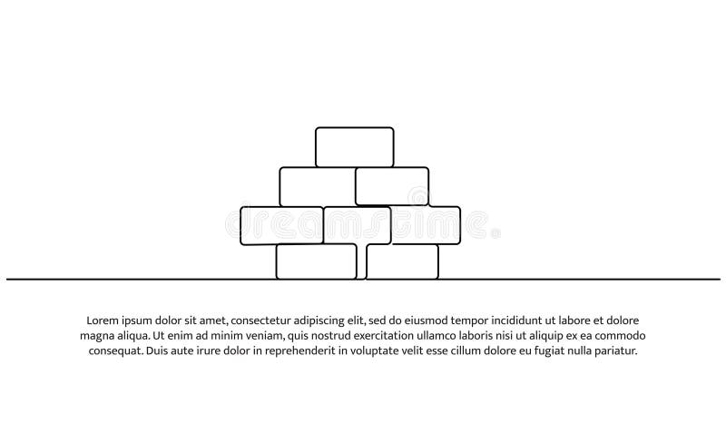 Continuous Line Bricks Stock Illustrations – 132 Continuous Line Bricks ...