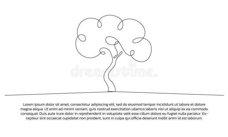 Continuous Line Design of Simple Tree Stock Illustration - Illustration ...