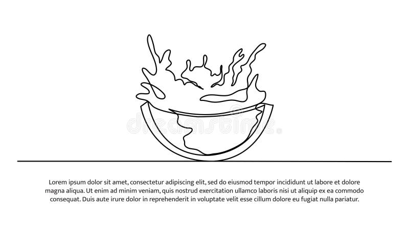 Continuous Line Design of Water Splash Stock Illustration ...