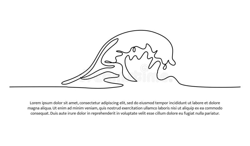 Continuous Line Design of Waves Stock Vector - Illustration of water ...