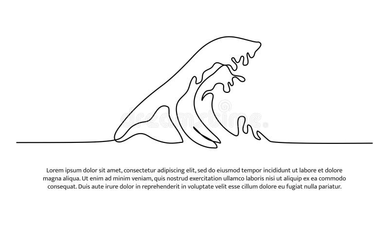 Continuous Line Design of Waves Stock Illustration - Illustration of ...