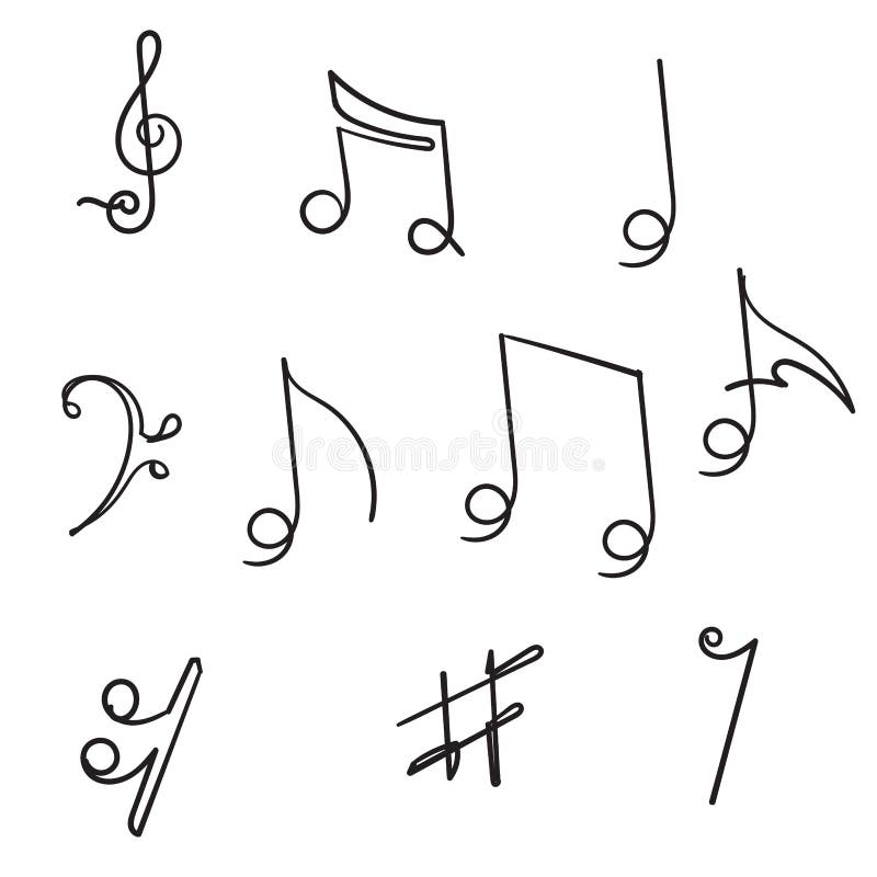 Continuous Line Doodle Music Note Illustration Vector Stock Vector ...