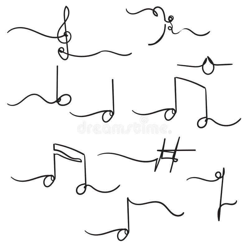 Continuous Line Doodle Music Note Illustration Vector Stock Vector ...