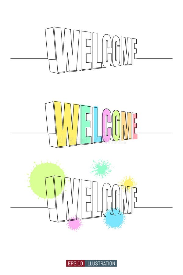 One Line Drawing Welcome Stock Illustrations – 188 One Line Drawing ...