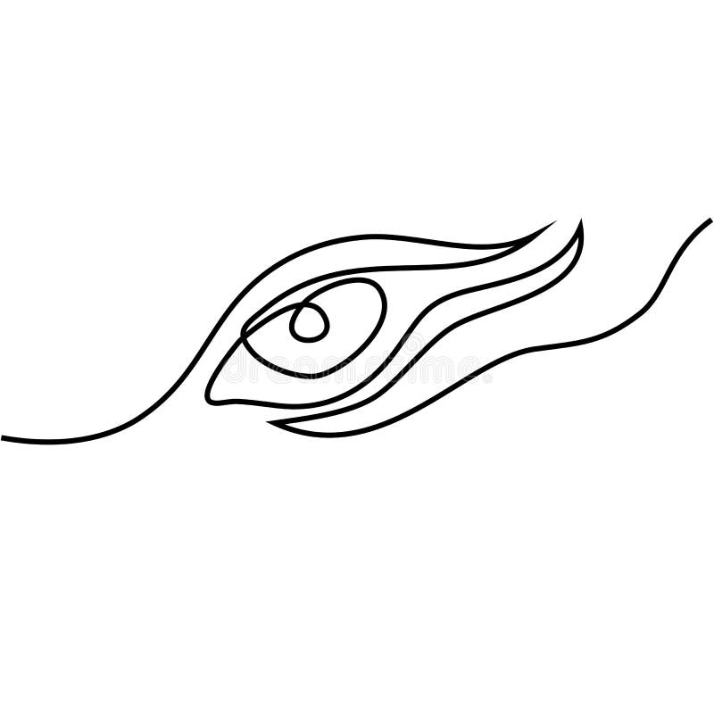 Woman Abstract Eye, One Line Drawing. Hand Drawn Outline Illustration ...