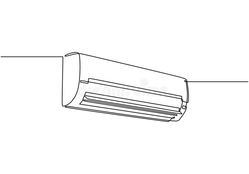 Continuous Line Drawing Air Conditioner. Home Technology Cooler Stock ...