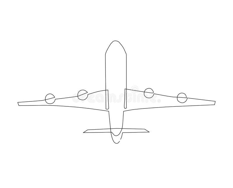 One Single Line Drawing Airplane Stock Illustrations – 435 One Single ...