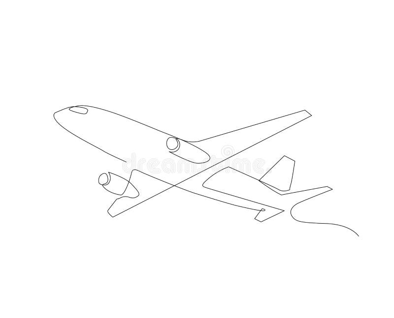 One Single Line Drawing Airplane Stock Illustrations – 435 One Single ...