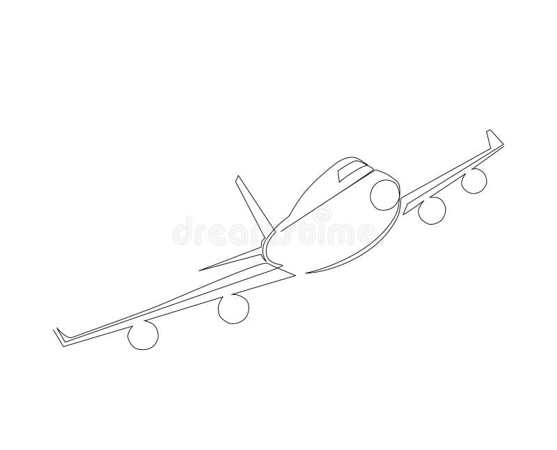 Single Line Drawing Plane Stock Illustrations – 689 Single Line Drawing ...