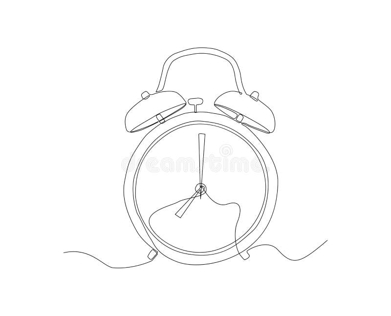 Continuous Line Drawing Clock Stock Illustrations – 633 Continuous Line ...