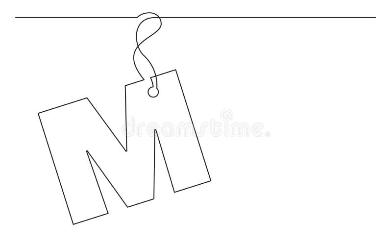 Continuous Line Drawing of Alphabet Letter Label Design Stock Vector ...