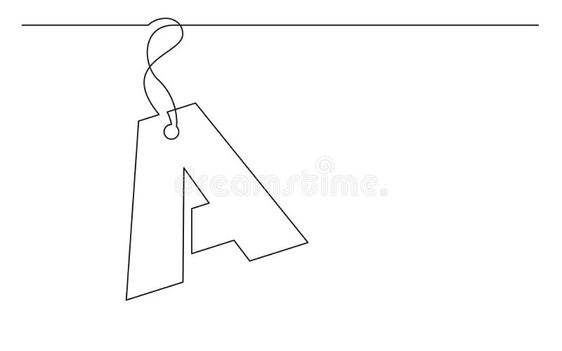 Continuous Line Drawing of Alphabet Letter Label Design Stock Vector ...
