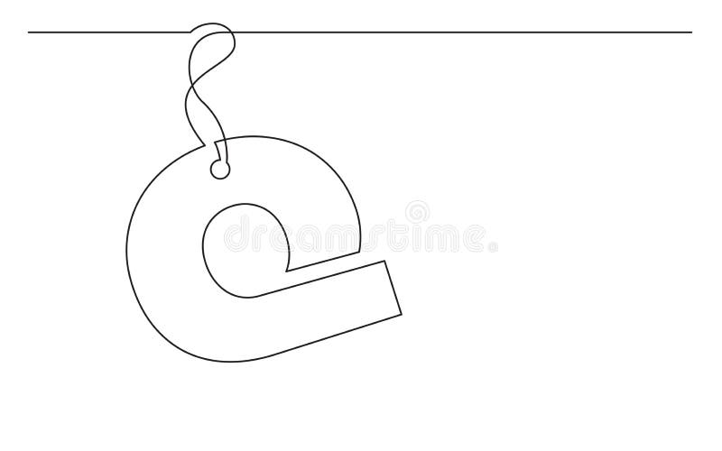 Continuous Line Drawing of Alphabet Letter Label Design Stock Vector ...
