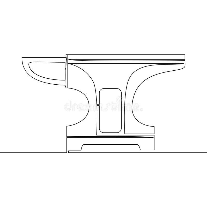 Continuous Line Drawing Anvil Icon Vector Concept Stock Vector ...
